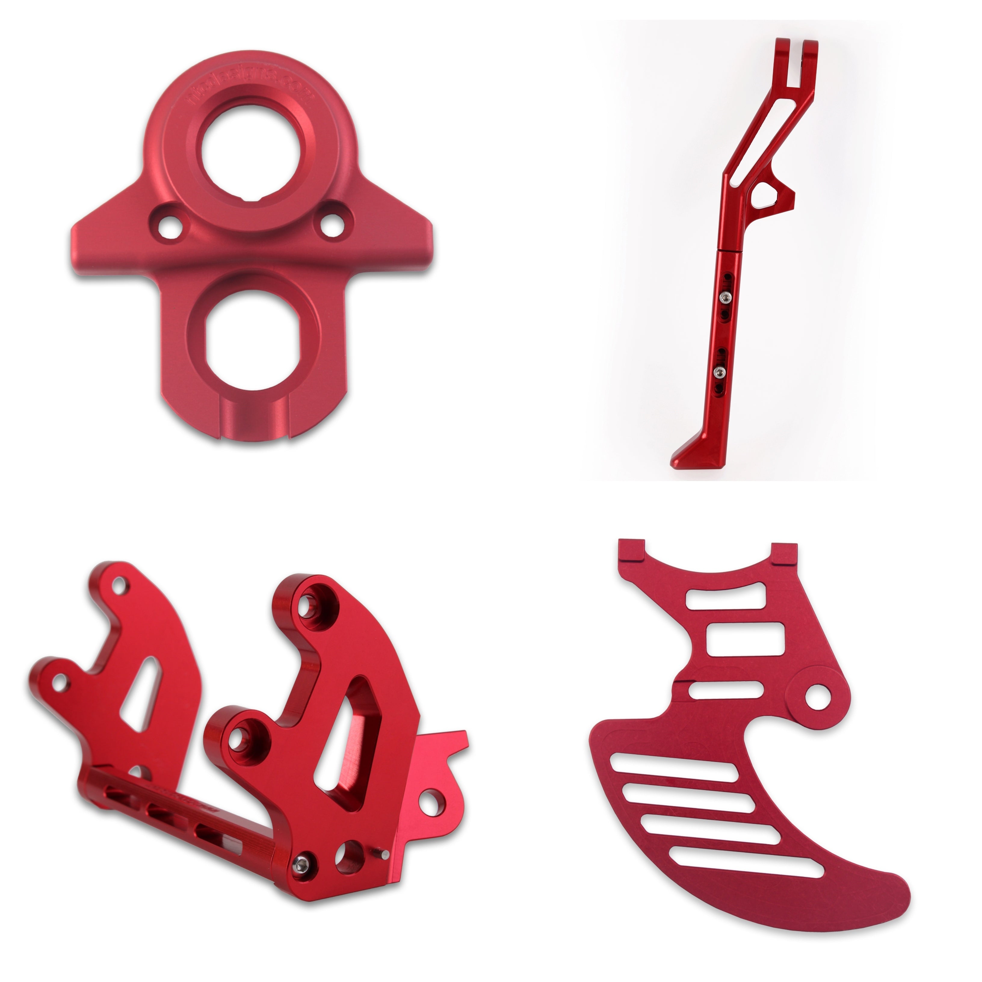 Surron Bike Upgrades Bundle - Red - 20mm Lowering Peg Brackets, Igniti